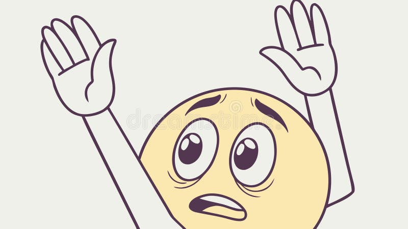 An Emoji with Its Hands Up in Surrender or Celebration. a Dramatic Pose ...