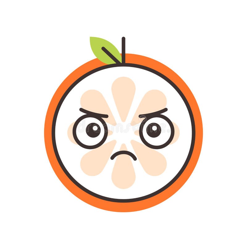 Emoji - Laranja Irritada Vetor Isolado Ilustração do Vetor - Ilustração ...
