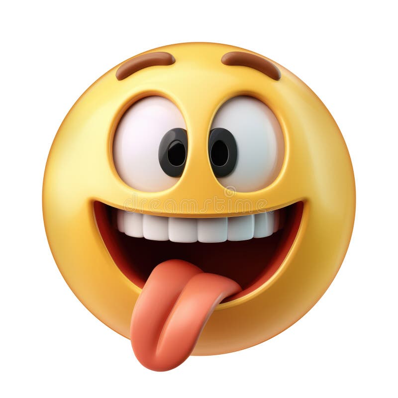 Emoji of a Laughing Face with Tongue Stock Illustration - Illustration ...