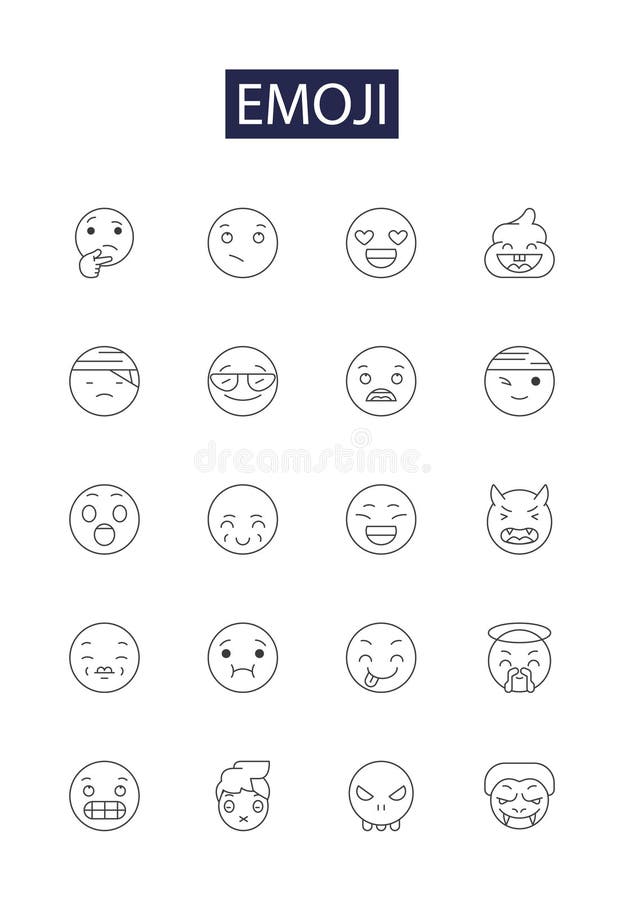 Emoji Line Vector Icons and Signs. Smiley, Expression, Character ... Emoji Line Vector Icons and Signs. Smiley, Expression, Character ...