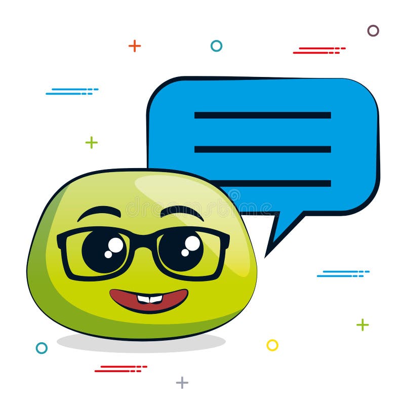 Emoji message notification stock vector. Illustration of comic - 128430866