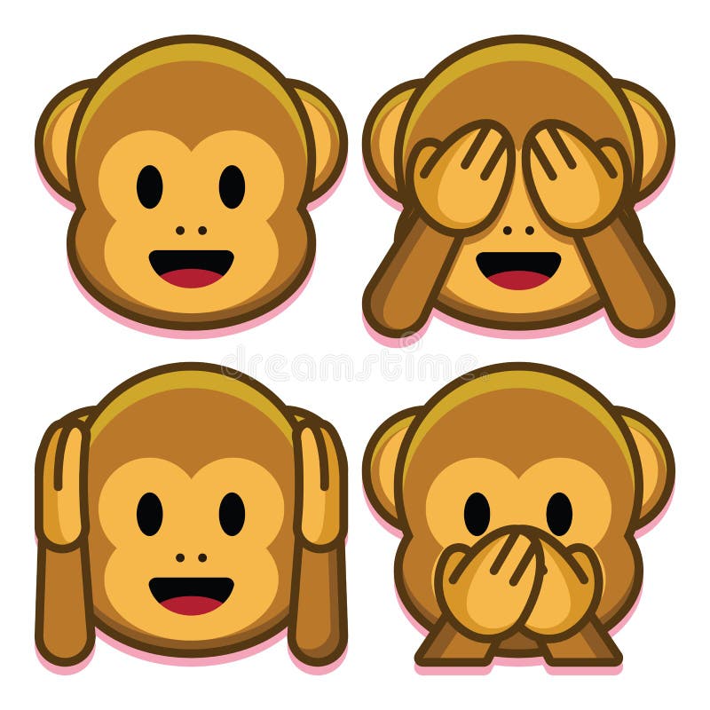 Three wise monkeys stock vector. Illustration of inspiration - 81836058