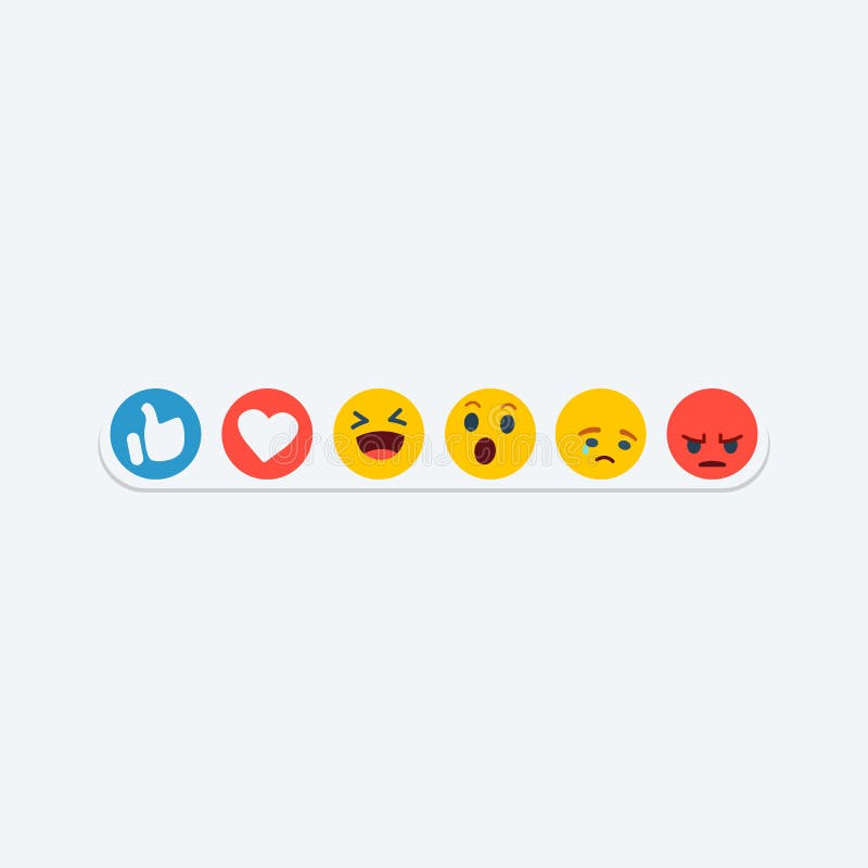 Emoji Mood Facebook Icon. Vector Symbol on White Editorial Stock Image ...