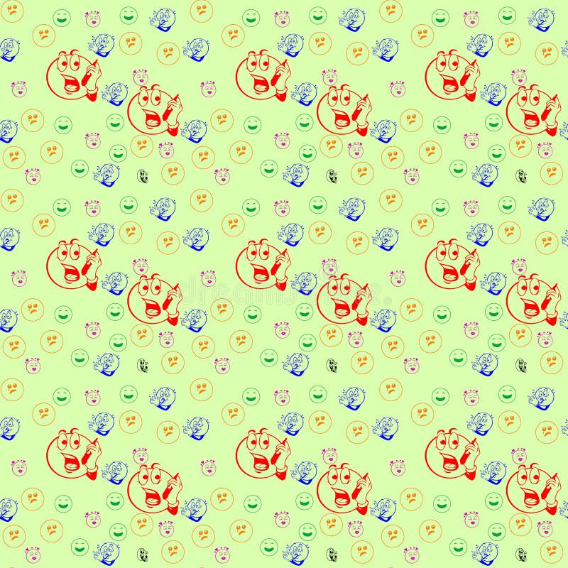 Emoji Seamless Pattern Design Stock Illustration - Illustration of ...