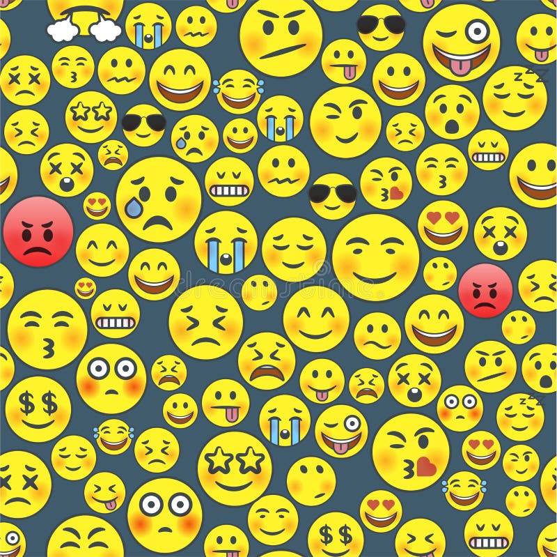 Emoji seamless pattern stock vector. Illustration of expression - 103800397