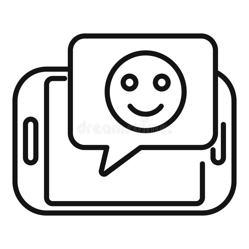 Emoji Smiling Level Icon Outline Vector. Button Rank User Stock Vector ...