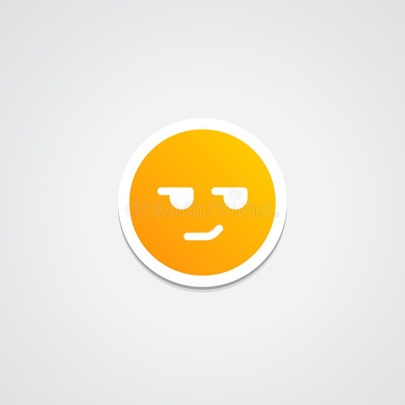 Emoji Smirking Sticker stock illustration. Illustration of frustrated ...