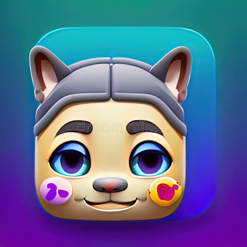 Emoji Software App Icon. Generative AI. Stock Illustration ...