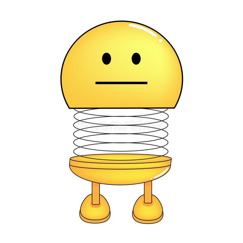 Vector Illustration of Spiral Emoticon with Body and Legs. Flat Face ...