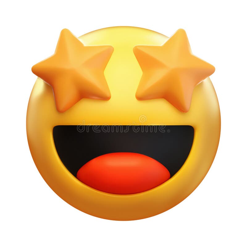 Emoji of a Star Struck Face Stock Illustration - Illustration of signs ...