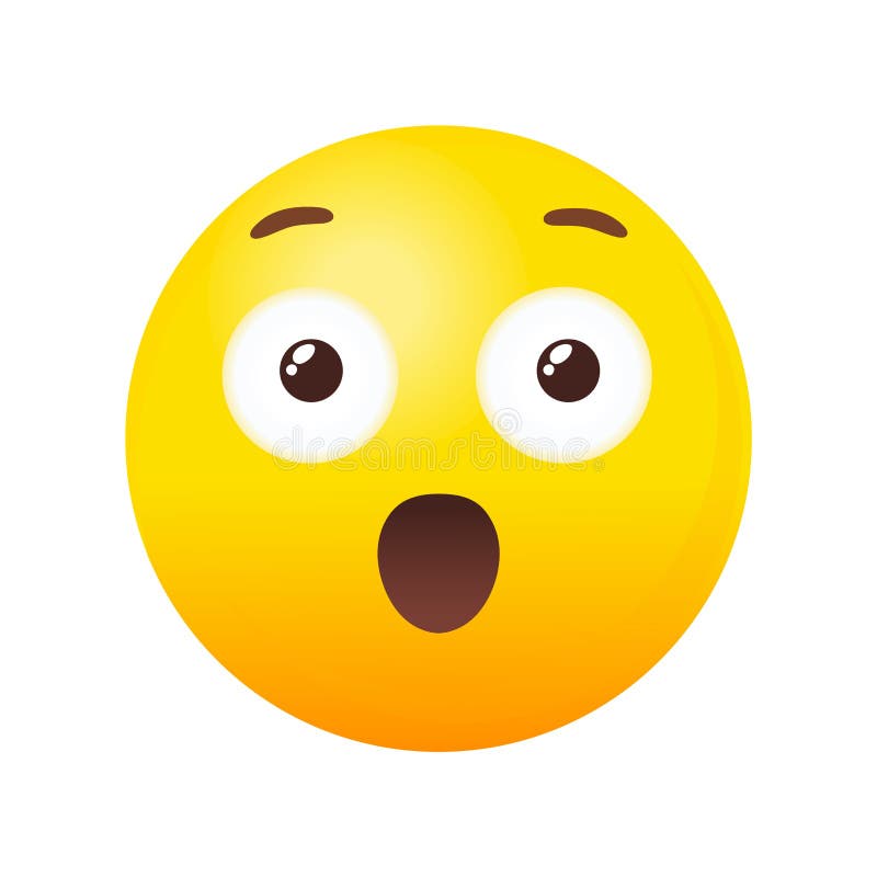Emoji Surprised Smile, Wide Open Mouth Emoticon Stock Vector ...