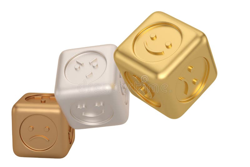 Emoji Symbol Cube Isolated on White Background Stock Illustration ...