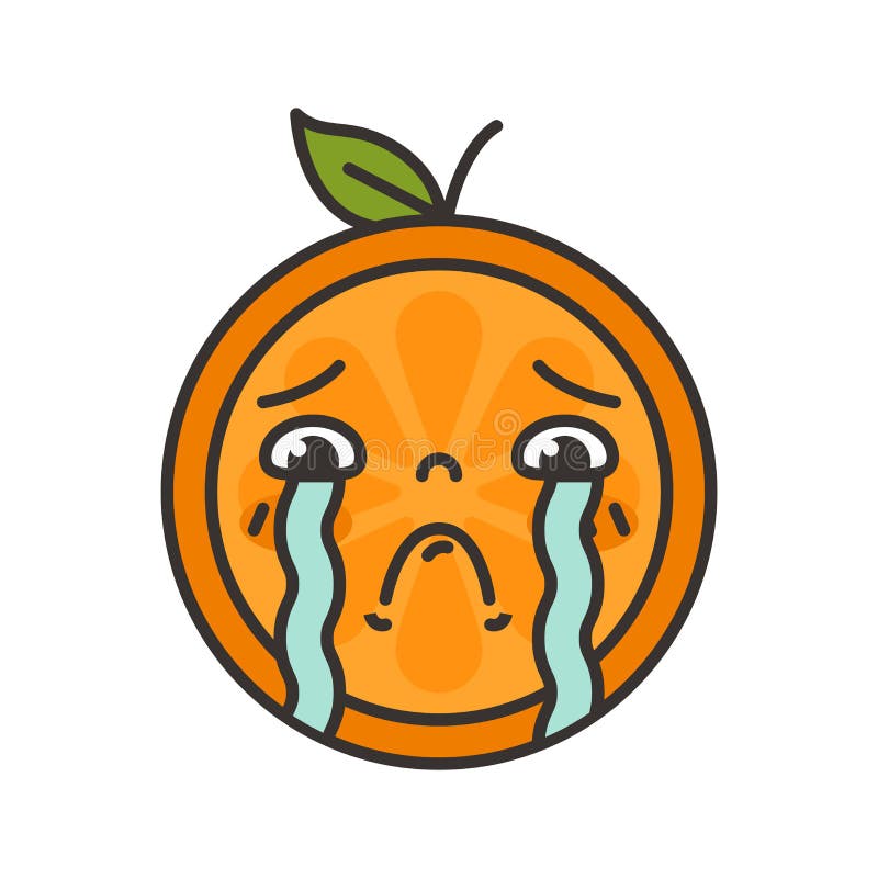 Emoji - Tears Crying Orange. Isolated Vector. Stock Vector ...