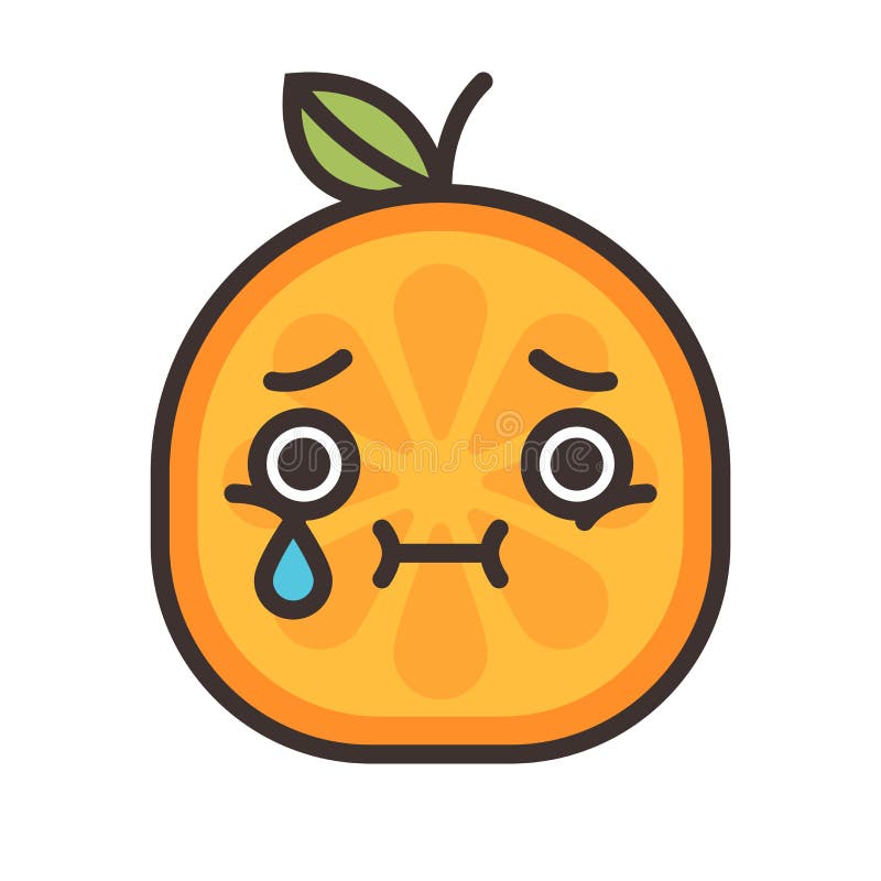 Emoji Crying Orange Isolated Vector Stock Illustrations – 140 Emoji ...
