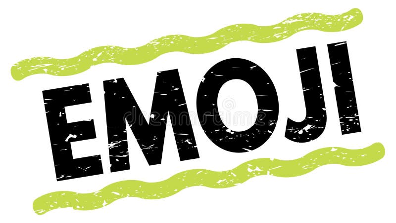 EMOJI Text on Green-black Lines Stamp Sign Stock Illustration ...