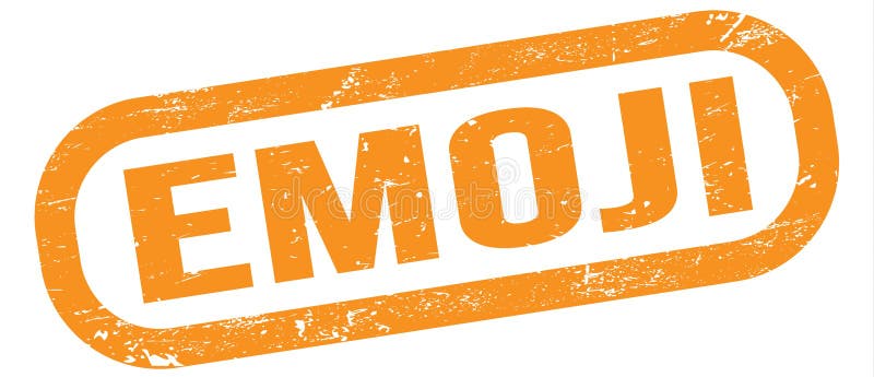 EMOJI, Text on Orange Rectangle Stamp Sign Stock Illustration ...