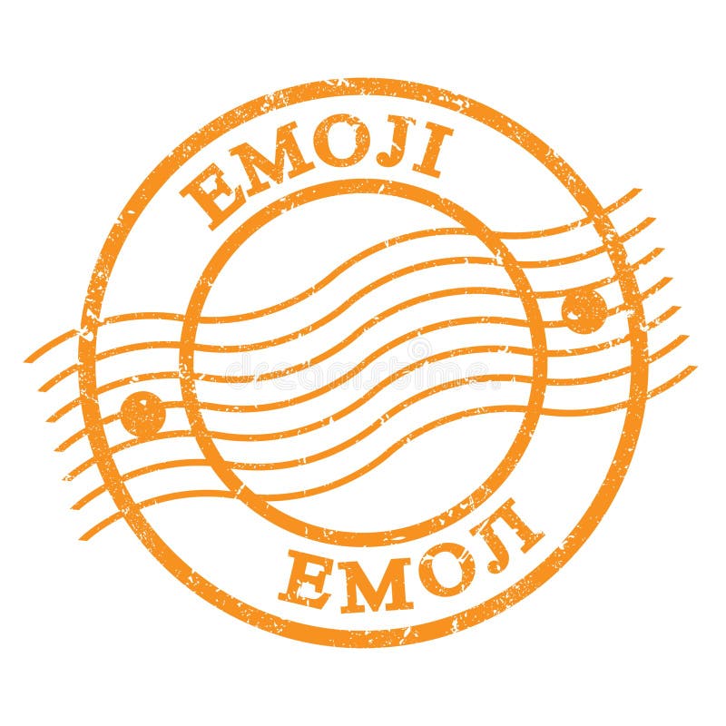 EMOJI, Text Written on Orange Postal Stamp Stock Illustration ...