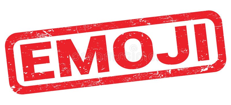 EMOJI Text Written on Red Rectangle Stamp Stock Illustration ...