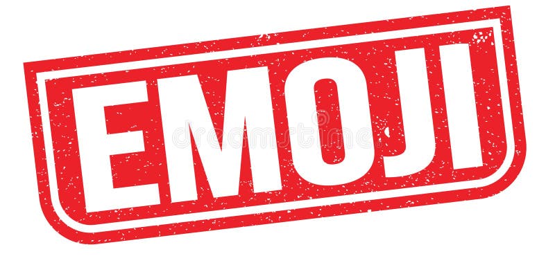 EMOJI Text Written on Red Rectangle Stamp Stock Illustration ...