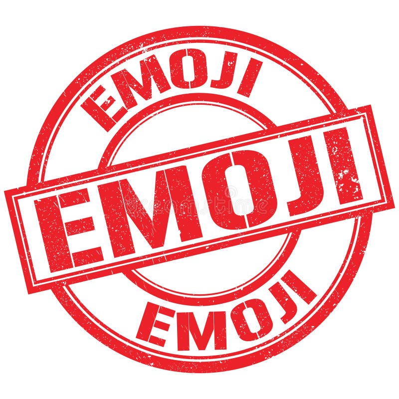 EMOJI Text Written on Red Stamp Sign Stock Illustration - Illustration ...