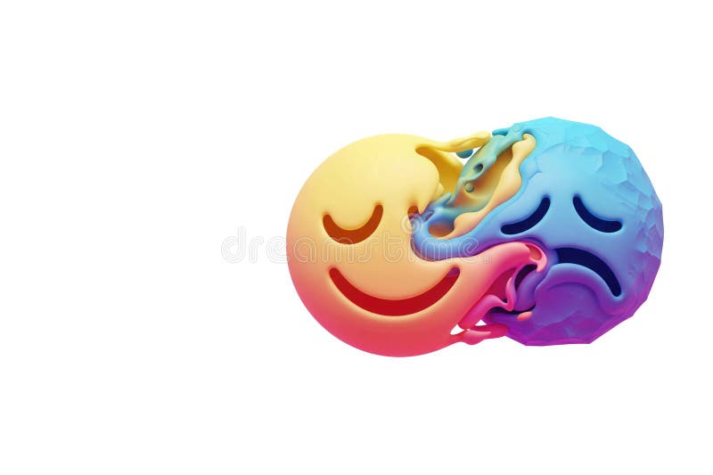 An Emoji of Two Emotions: Joy and Sadness in a Bright Style. Space for ...