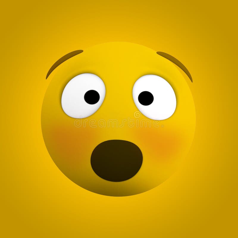 3D Emoji-verrast pictogram stock illustratie. Illustratie bestaande uit ...