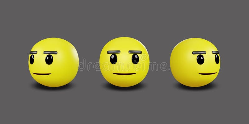 Emoji Yellow Face and Emotion Facial Expression with Clipping Path. 3d ...