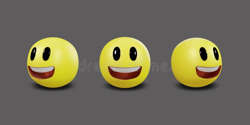 Emoji Yellow Face and Emotion Facial Expression with Clipping Path. 3d ...