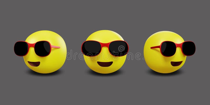 Emoji Yellow Face and Emotion Facial Expression with Clipping Path. 3d ...