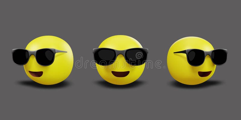 Emoji Yellow Face and Emotion Facial Expression with Clipping Path. 3d ...