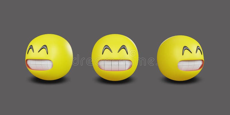 Emoji Yellow Face and Emotion Facial Expression with Clipping Path. 3d ...