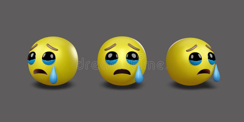 Emoji Yellow Face and Emotion Facial Expression with Clipping Path. 3d ...