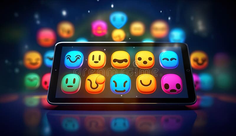 Emojis Around Mobile Phone, Smart Phone Messaging with Emoticons 3d ...