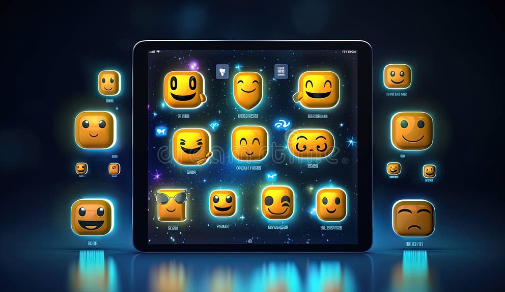 Emojis Around Mobile Phone, Smart Phone Messaging with Emoticons 3d ...