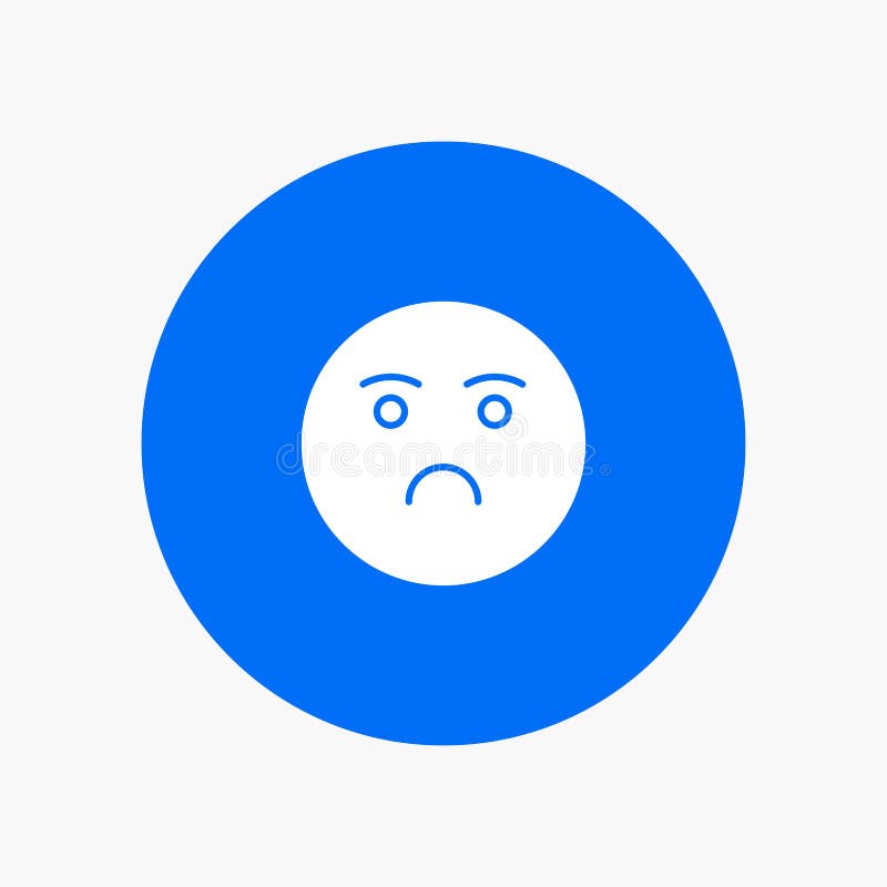 Emojis, Emotion, Feeling, Sad Blue Icon on Abstract Cloud Background ...