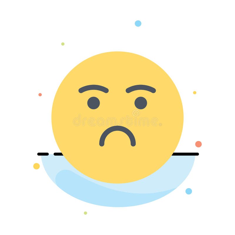 Emojis, Emotion, Feeling, Sad Abstract Flat Color Icon Template Stock ...