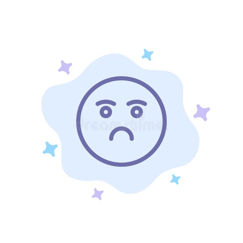Emojis, Emotion, Feeling, Sad Blue Icon on Abstract Cloud Background ...