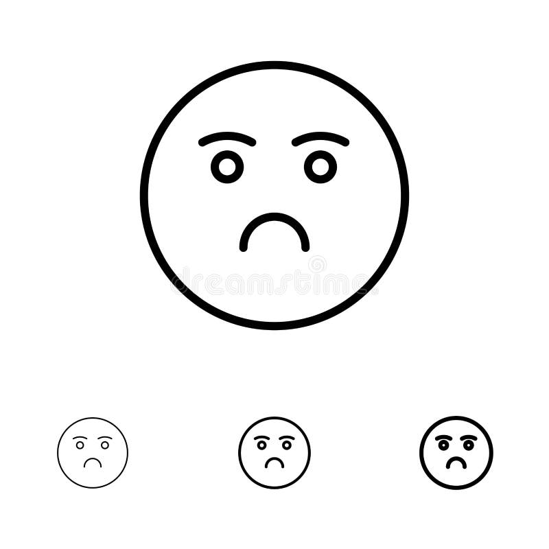 Emojis, Emotion, Faint, Feeling Bold and Thin Black Line Icon Set Stock ...