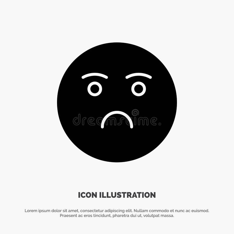 Emojis, Emotion, Feeling, Sad Solid Glyph Icon Vector Stock Vector ...