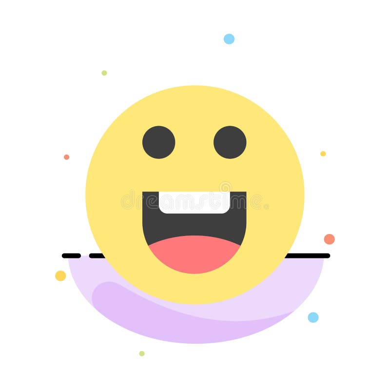 Emojis, Happy, Motivation Abstract Flat Color Icon Template Stock ...
