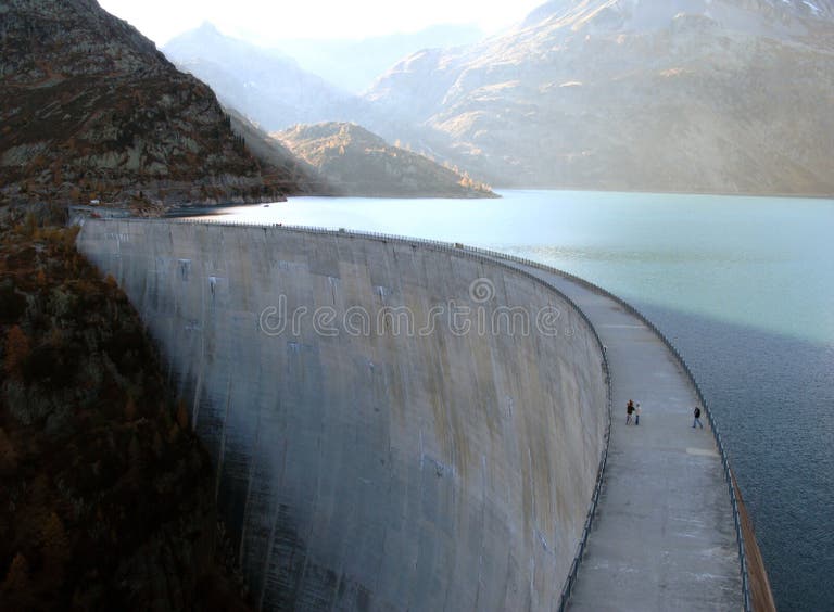 Emosson Dam, Switzerland stock image. Image of source - 3865865