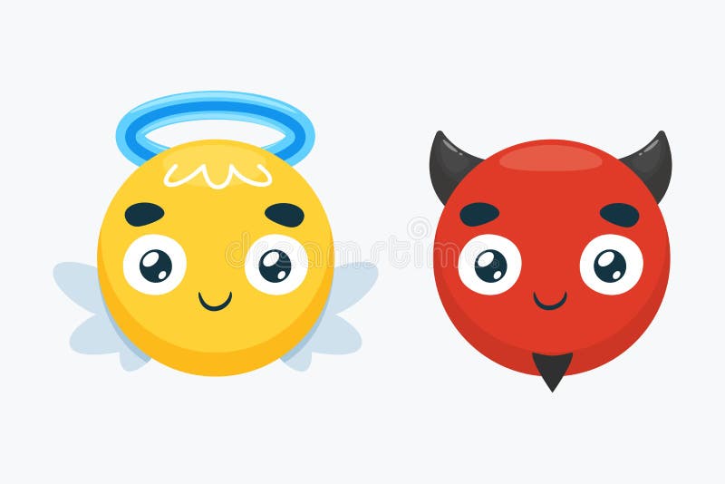 Devil Angel Emoticon Stock Illustrations – 572 Devil Angel Emoticon ...