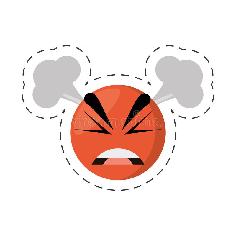 Emoticon angry comic image stock illustration. Illustration of design ...