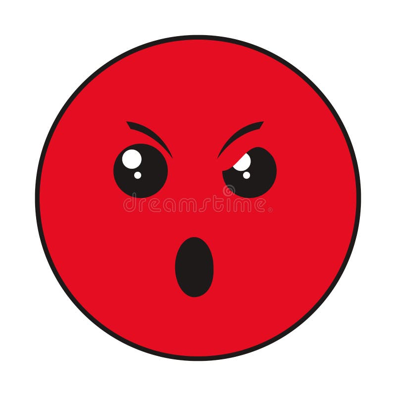Emoticon Angry Face Isolated Icon Stock Vector - Illustration of face ...