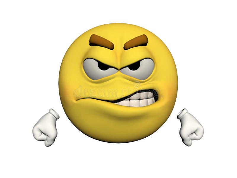 Emoticon angry stock illustration. Image of round, angry - 44099825