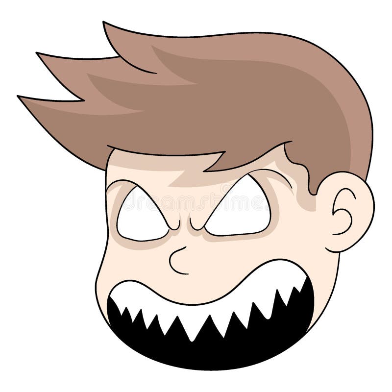 Emoticon Boy Head Expression Angry Swearing Face Stock Vector ...