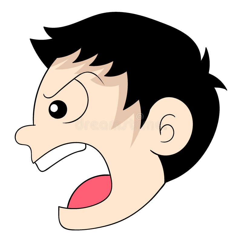 Face Screaming Emoji Line Icon Concept. Face Screaming Emoji Flat ...