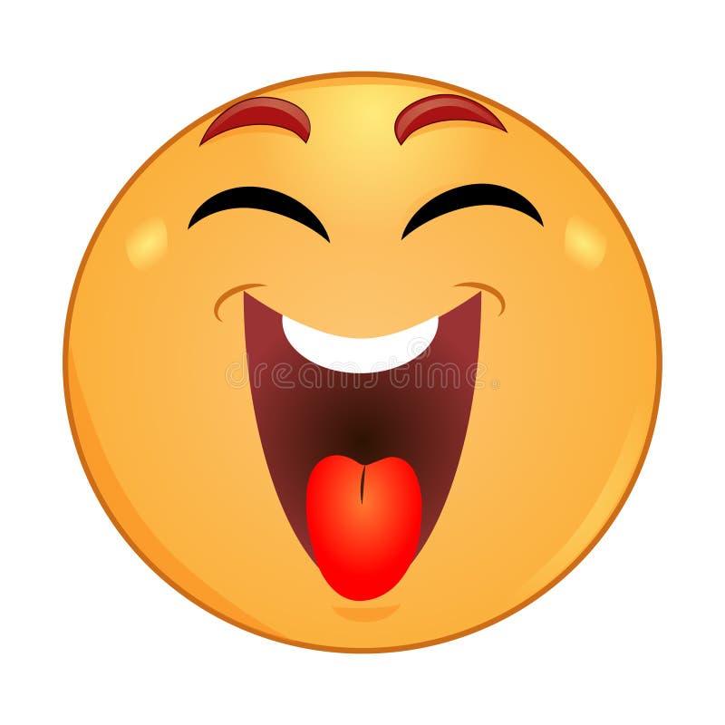 Emoticon Che Ride Con Gli Occhi Chiusi Illustrazione Vettoriale ...