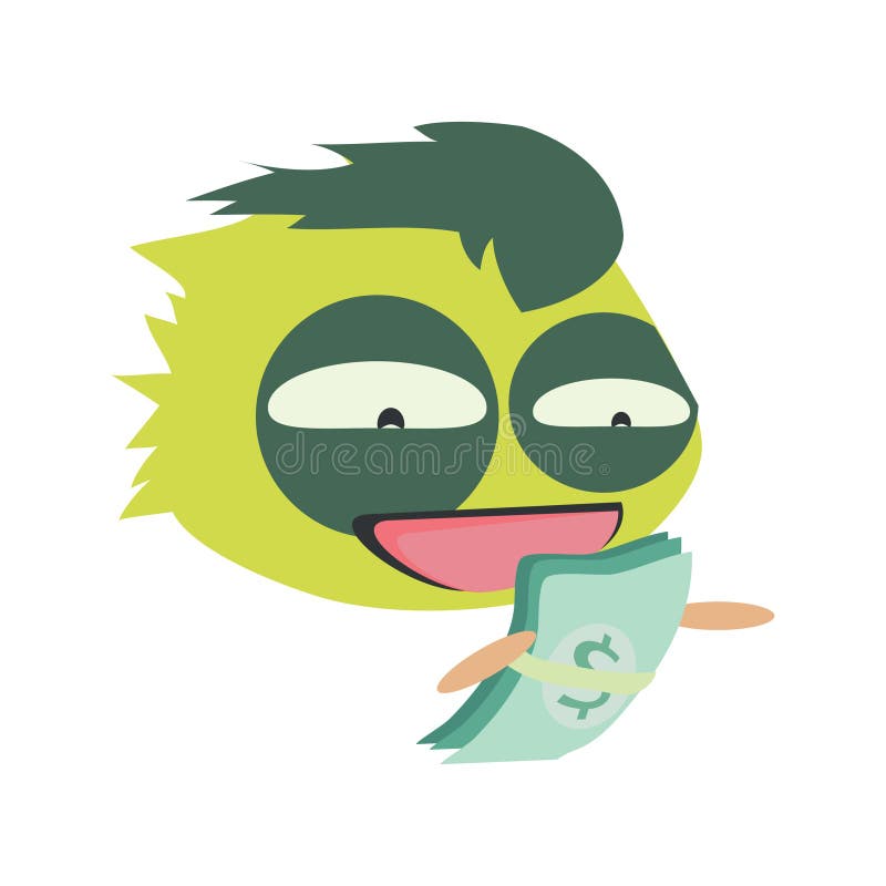 Emoticon Counting Money. Vector Illustration Decorative Design Stock ...