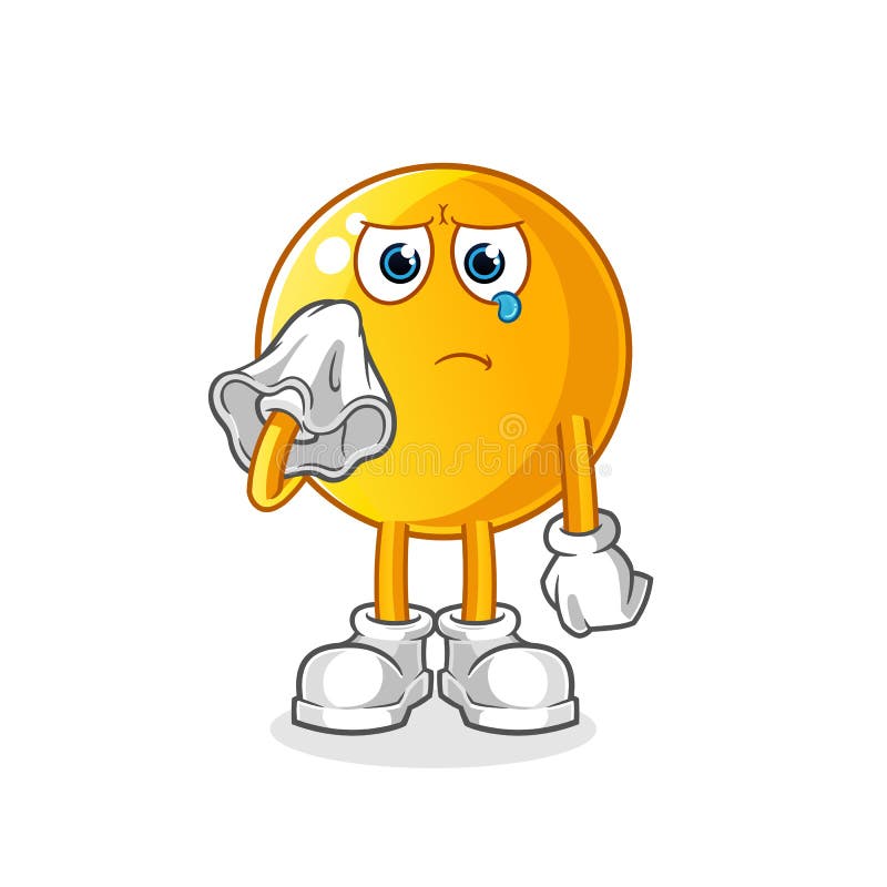 Emoticon Cry with a Tissue Character. Cartoon Mascot Vector Stock ...